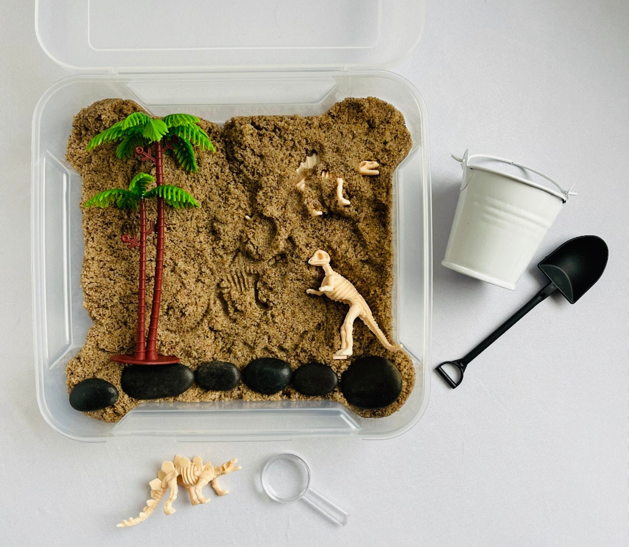 Dino Dig Fossil Kinetic Sand Sensory Bin - Etsy
