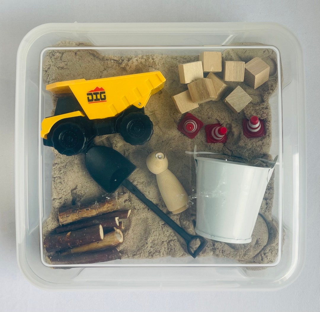 Construction Site Kinetic Sand Bin - Etsy