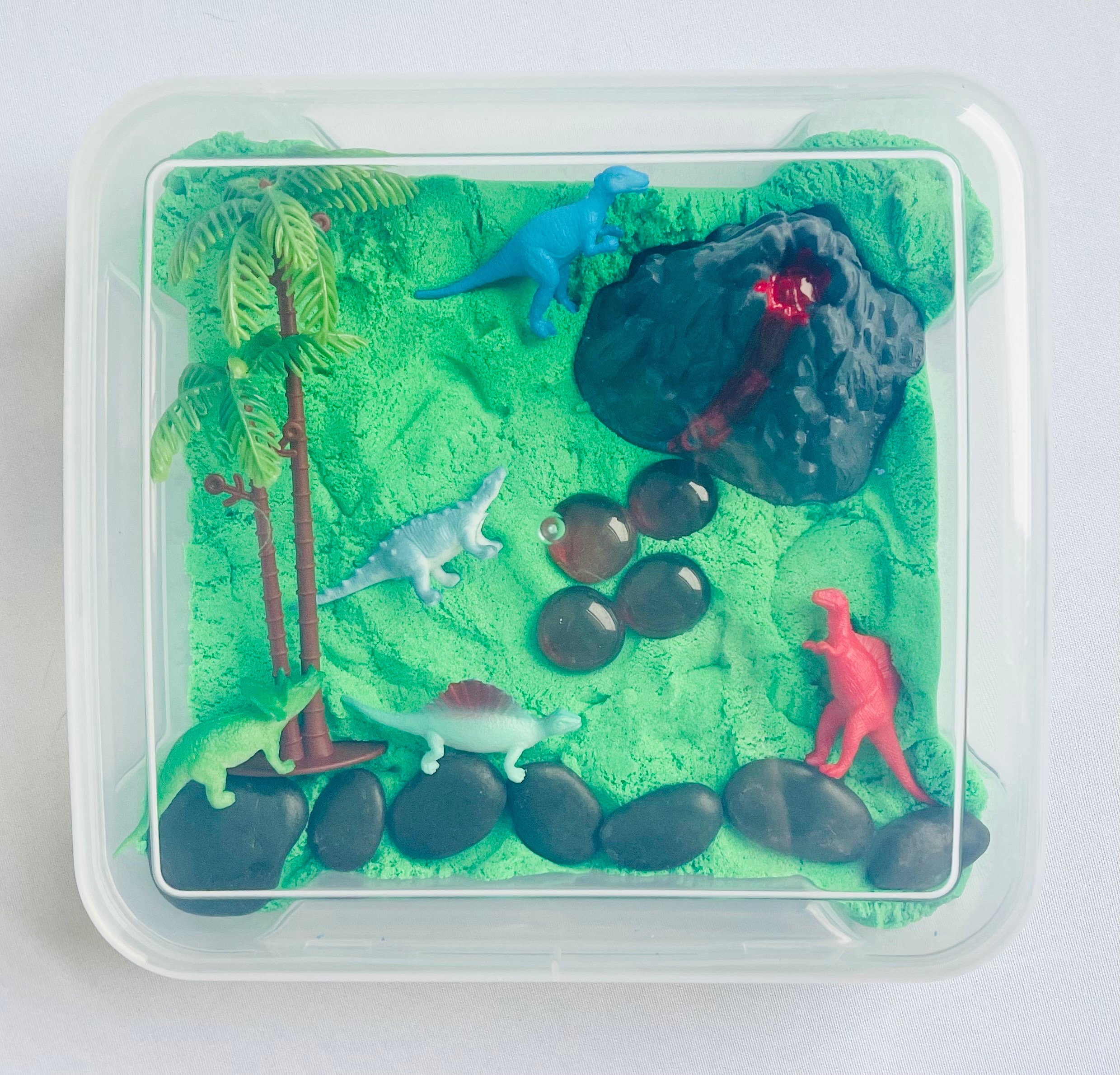 Dino Kinetic Sand Sensory Bin - Etsy