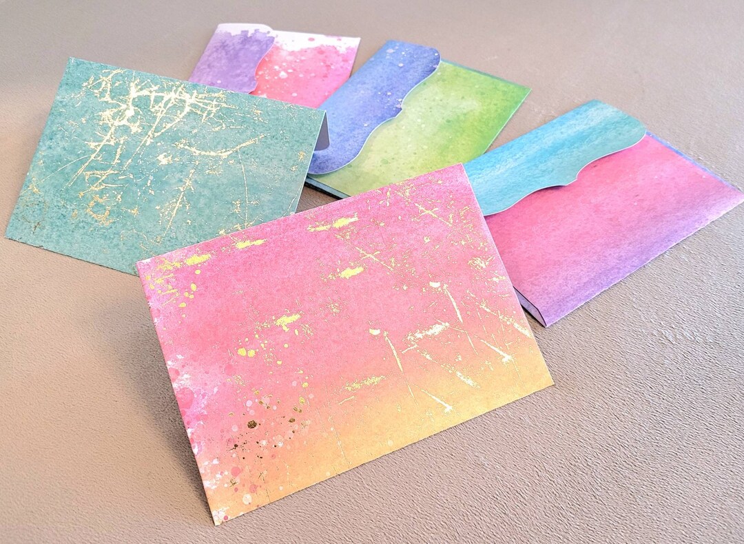 Foil Embellished Envelopes, Set of 5, Stationary, Mailer, Assorted ...