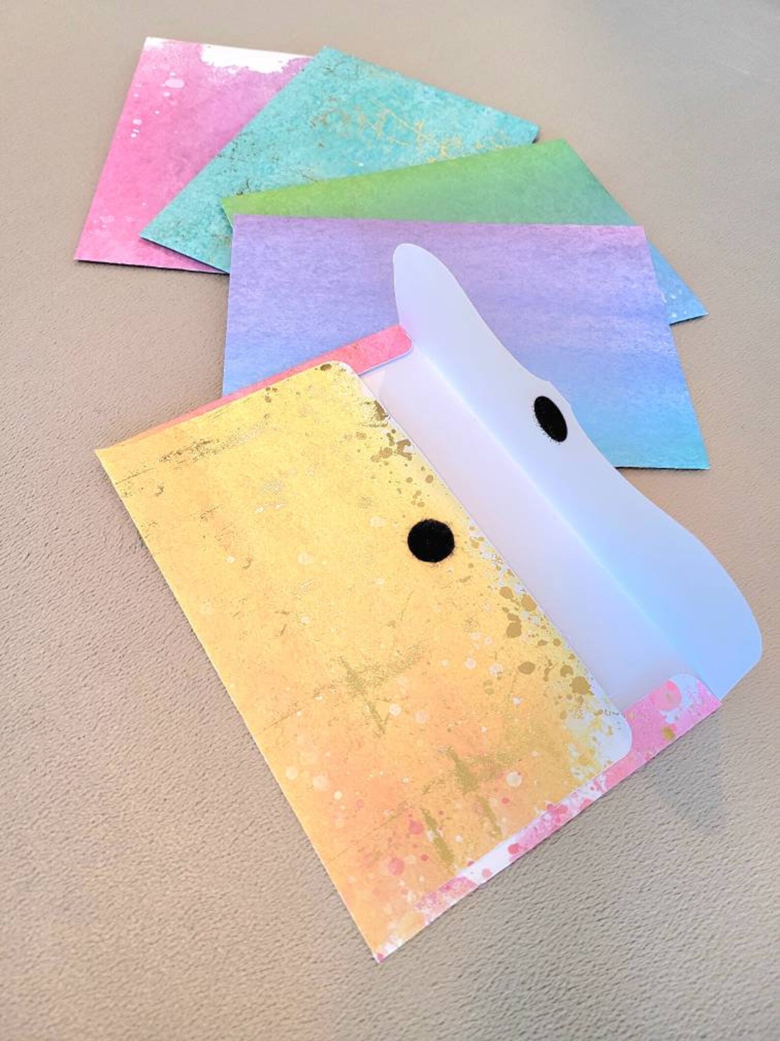 Foil Embellished Envelopes, Set of 5, Stationary, Mailer, Assorted ...