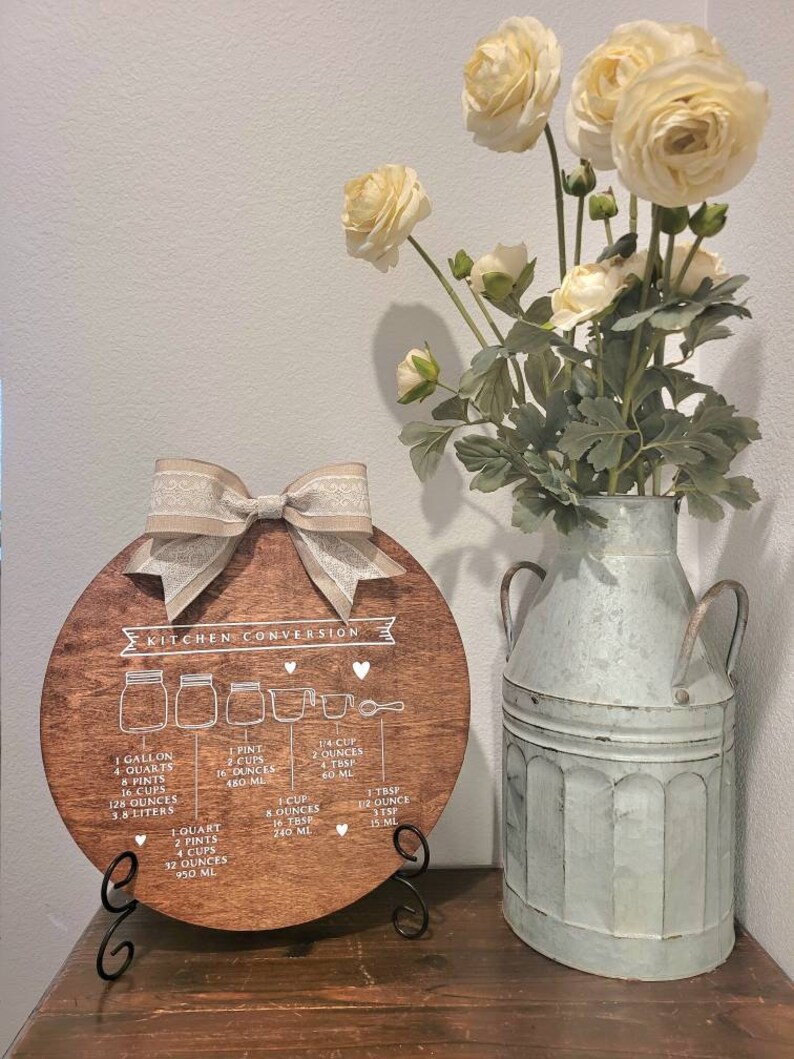 Kitchen Conversions Sign, Kitchen Wall Decor, Table Top Decor, Cooking ...