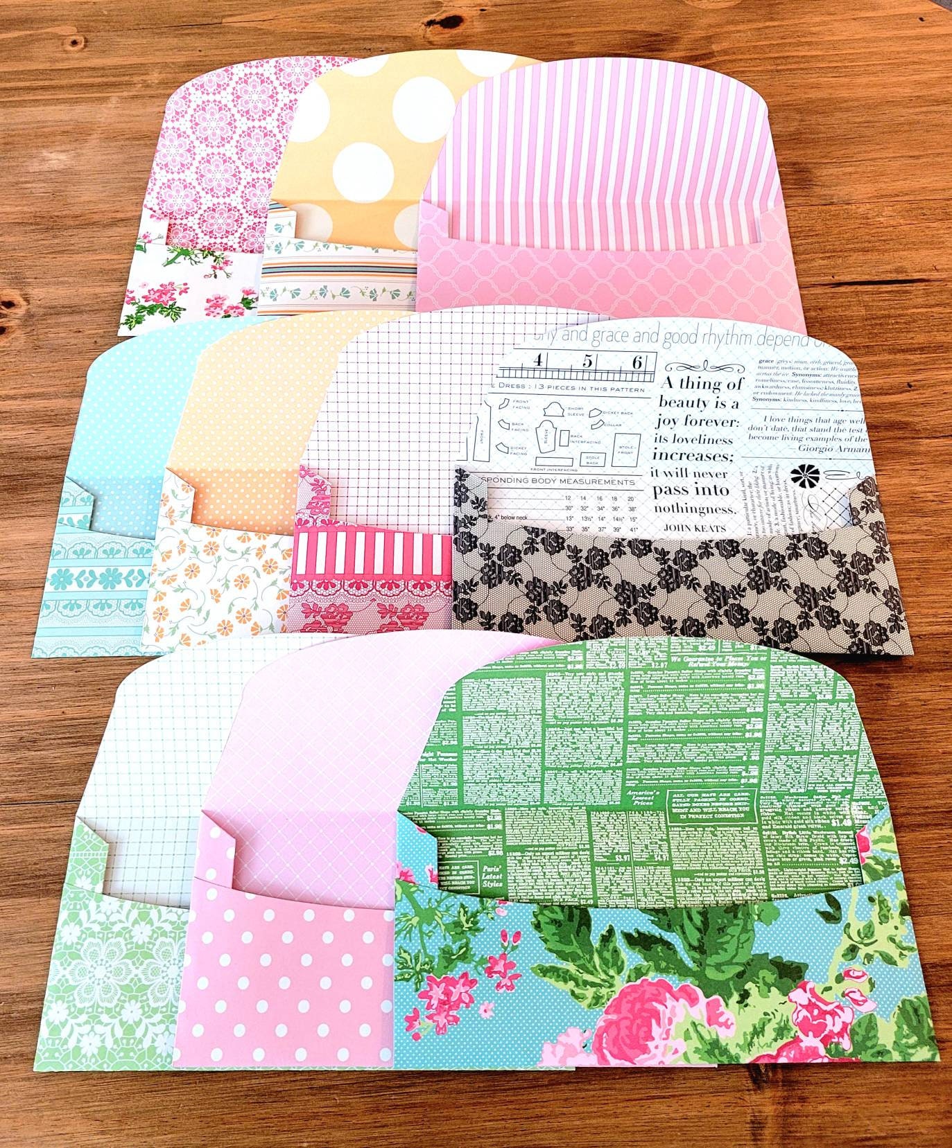 Double Sided Envelopes, Cottage, Set of 10, Stationary, Mailer ...