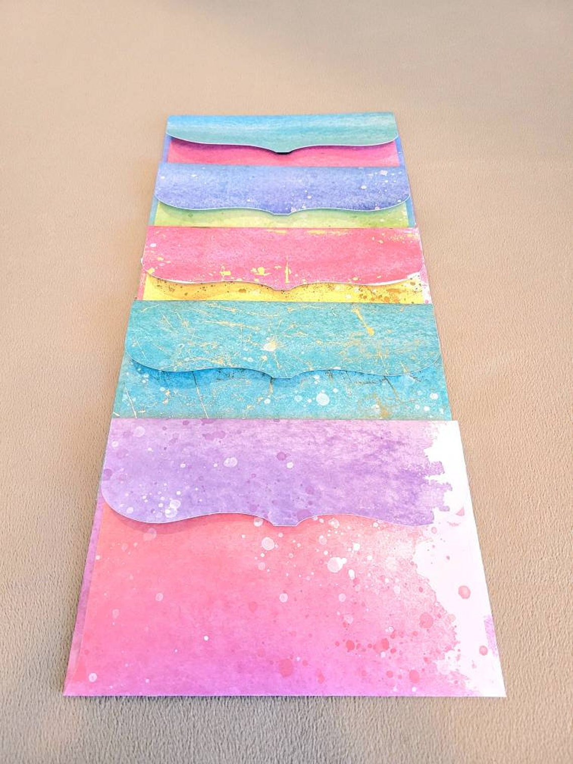 Foil Embellished Envelopes, Set of 5, Stationary, Mailer, Assorted ...