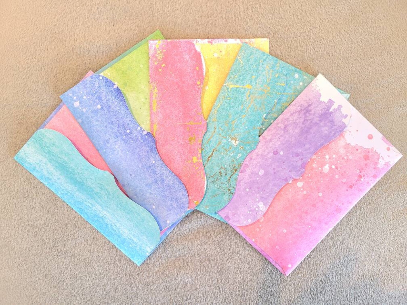 Foil Embellished Envelopes, Set of 5, Stationary, Mailer, Assorted ...