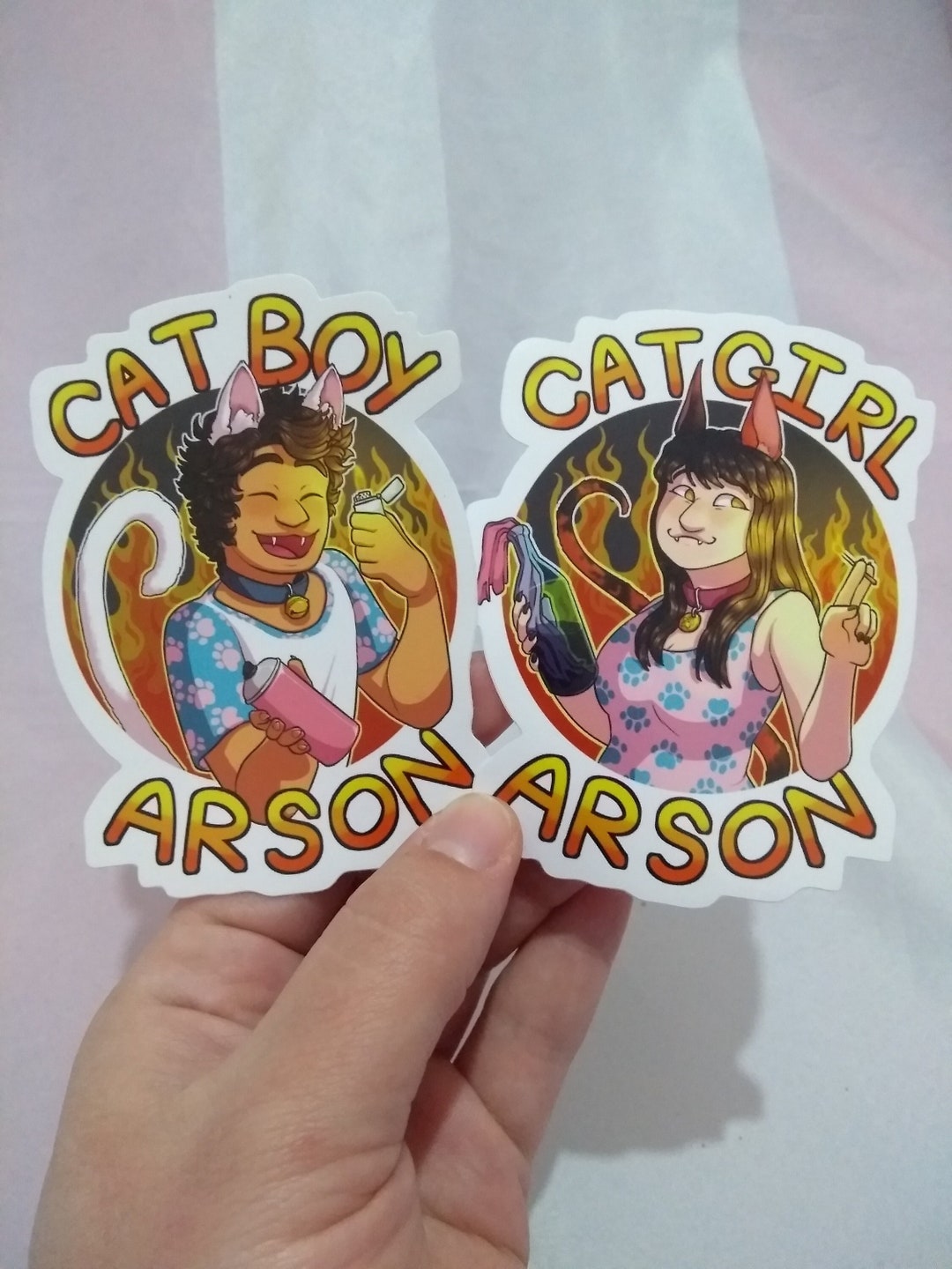 CAT ARSON Sticker/a6 Print/keychain - Etsy