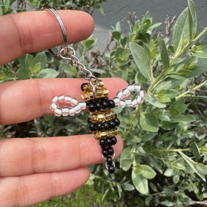 Handmade Fancy Beaded Glass Bumble Bee Keychain Bumble Bee Purse Charm, Backpack Charm, Kawaii ...