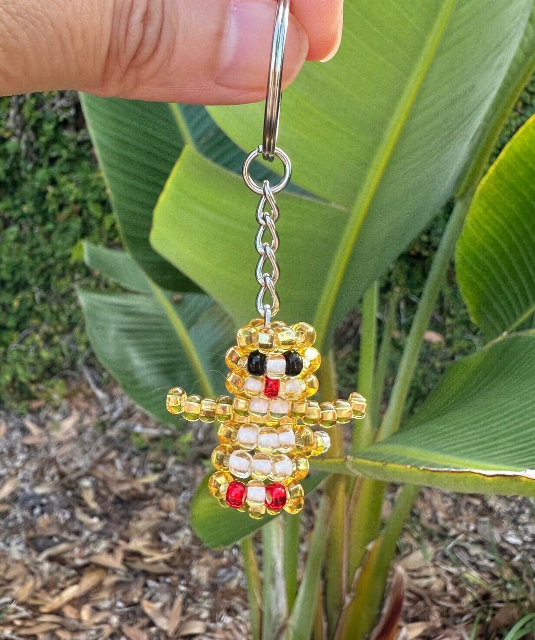 Handmade Beaded Golden Monkey Keychaingolden Monkey Purse Charm ...