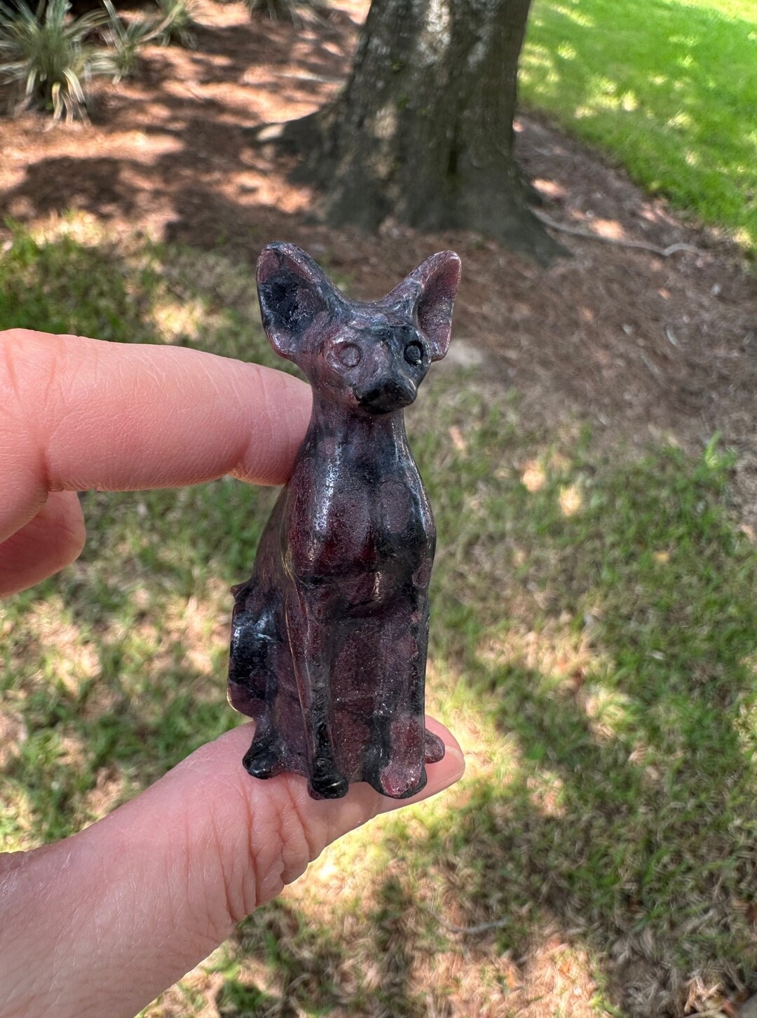 2.5 Inch Tall Spynx Cat Figurine Garnet Cat Figurine Natural Stone ...