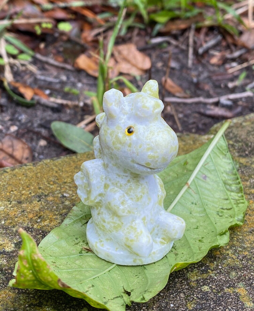 2 Inches Baby Dinosaur Figurine Natural Lantian Jade Crystal Baby ...