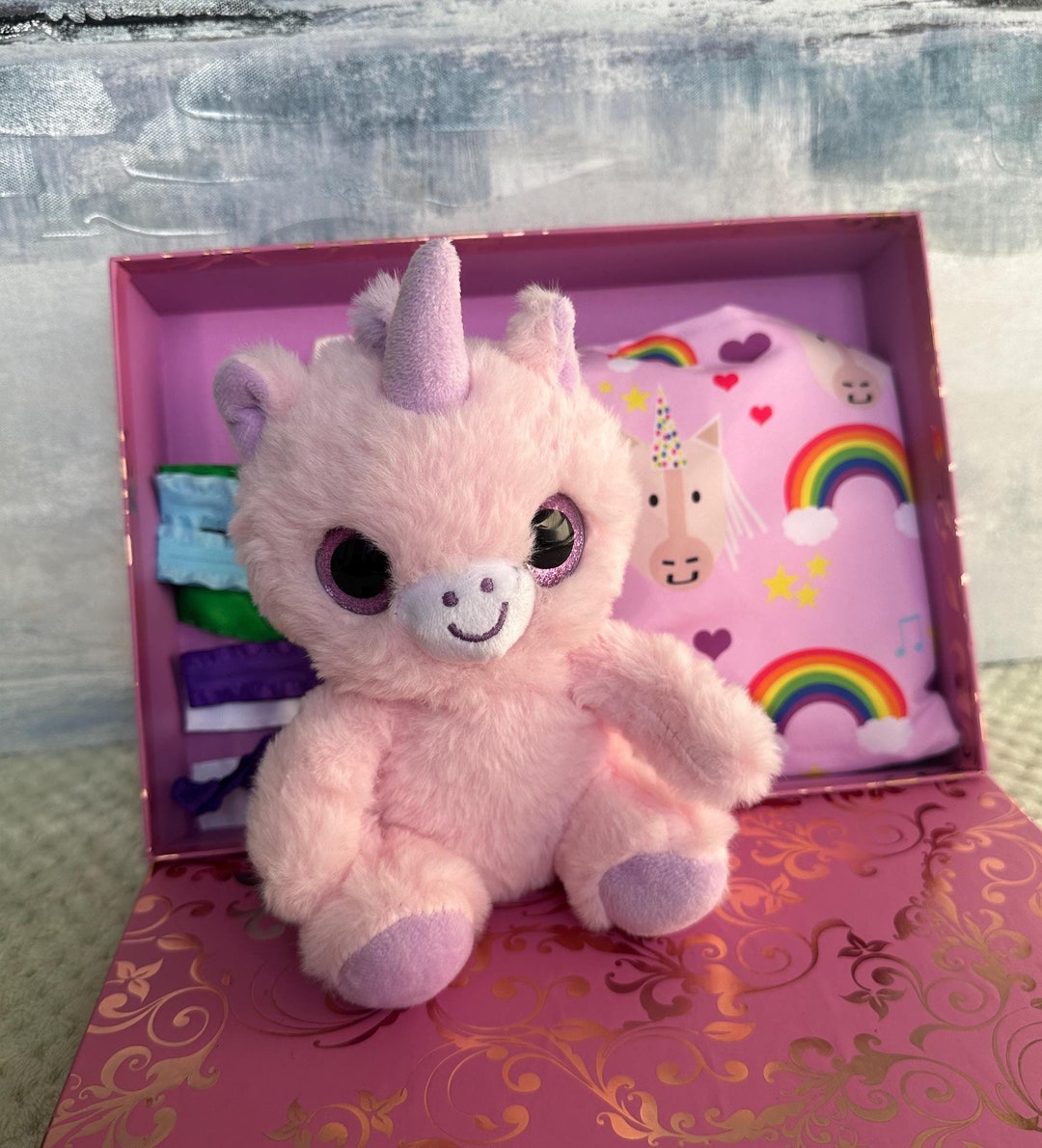 Pink Unicorn Plushie Baby Gift Set, Crinkle Lovey - Etsy