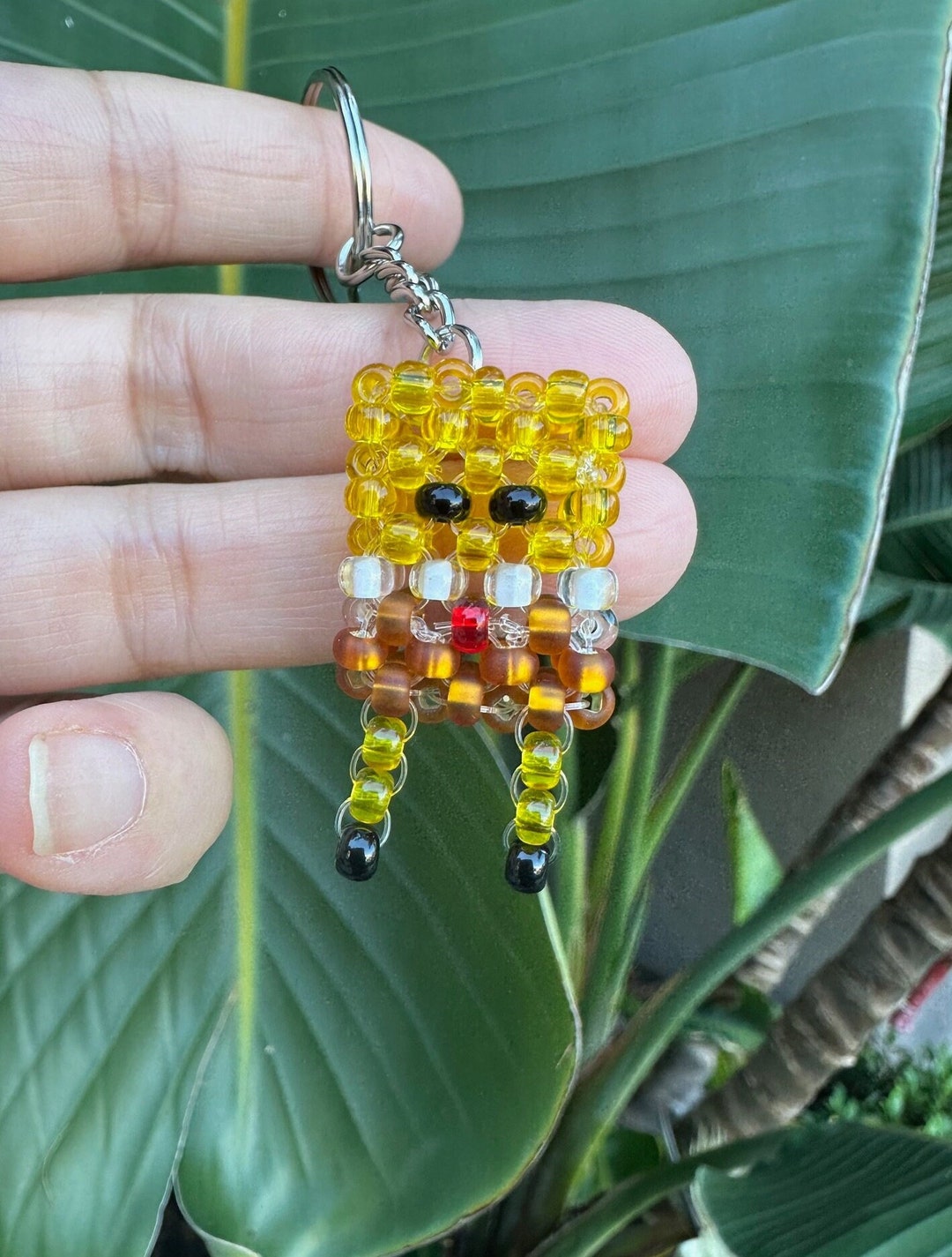 Beaded Spongebob Figurine, Yellow Spongebob Brown Square Pants ...