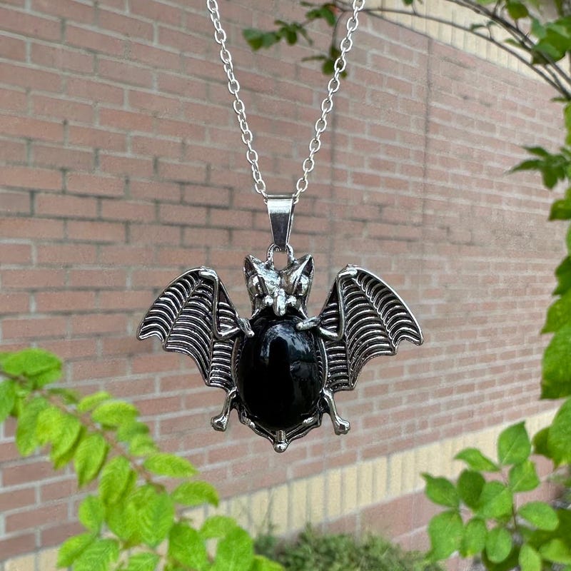 Bat Necklace - Etsy