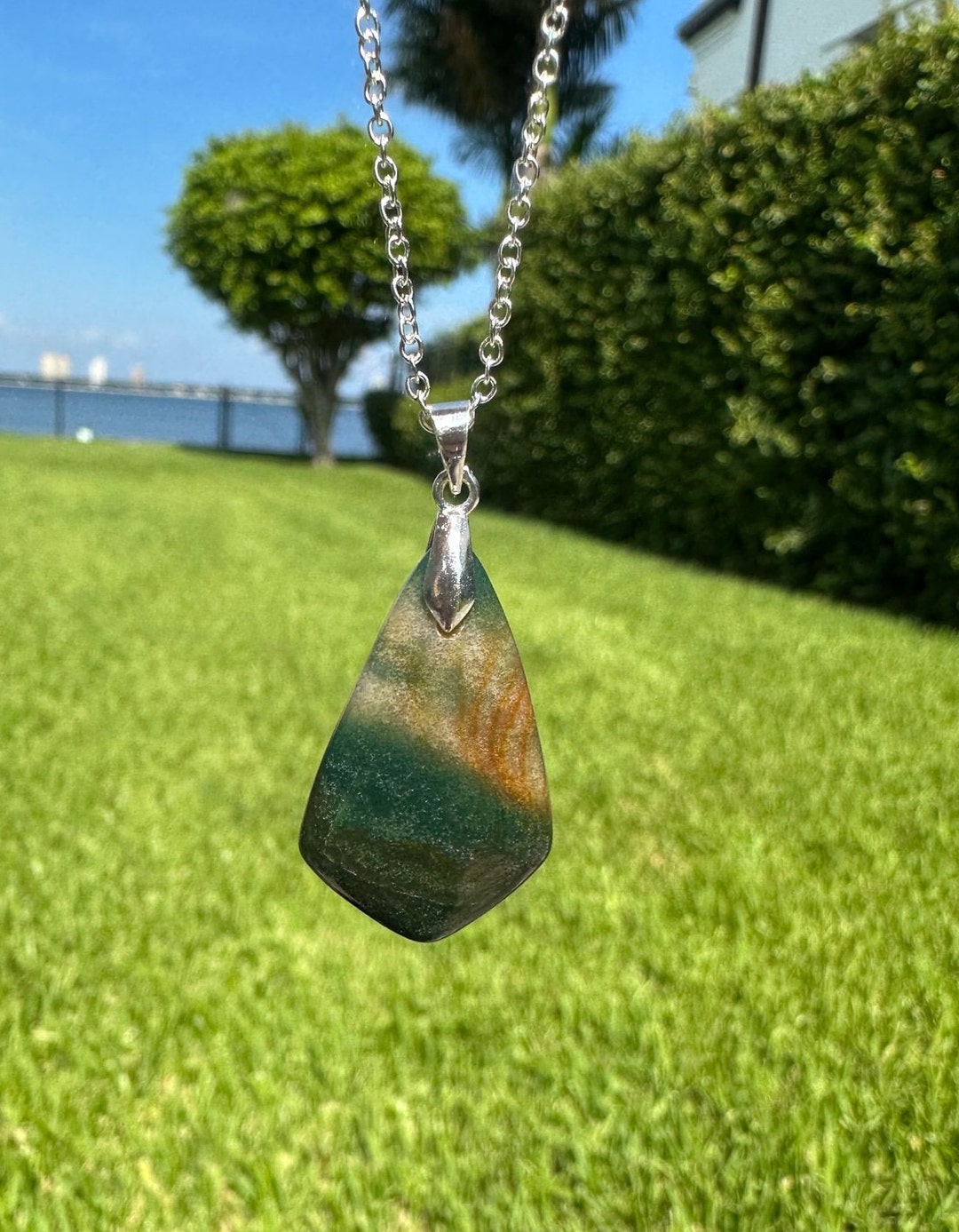 Natural Indian Bloodstone Shield Pendant Genuine Indian Bloodstone ...