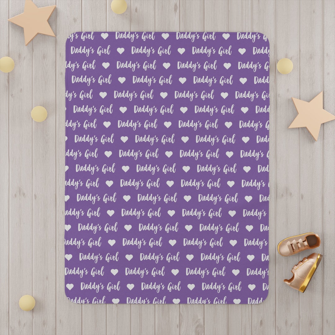 Daddy's Girl Purple Heart Baby Blanket Soft Plush Infant Cuddle Wrap ...