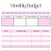 Aesthetic Pink Budget Template, Digital Budget Planner, Budget Binder ...