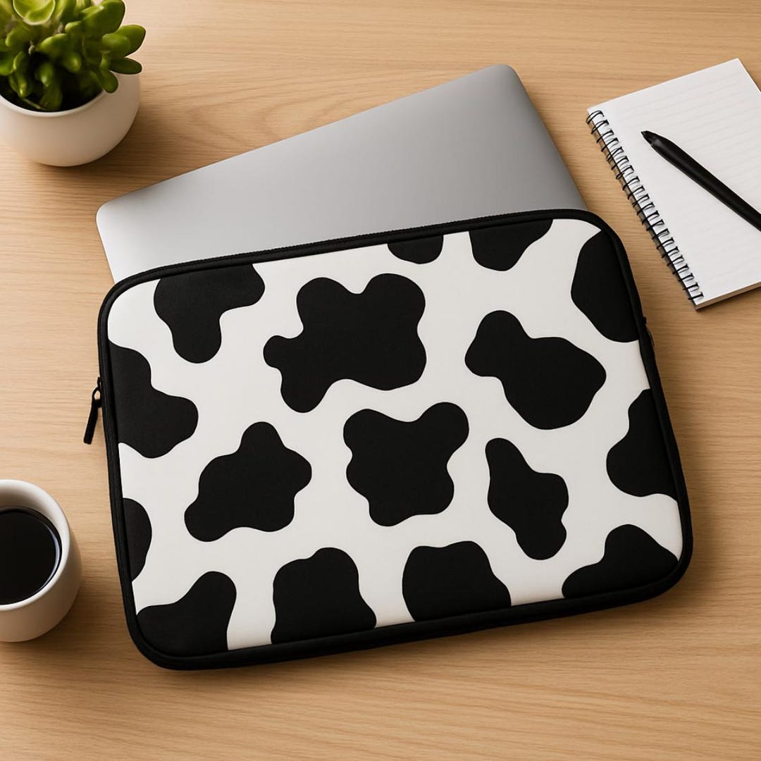 Cow Print Laptop Sleeve • Personalized Laptop Cover • 13″-17″ MacBook ...