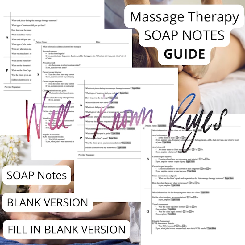 Massage Therapy SOAP Notes Guide, SOAP Notes Guide That Helps Massage ...