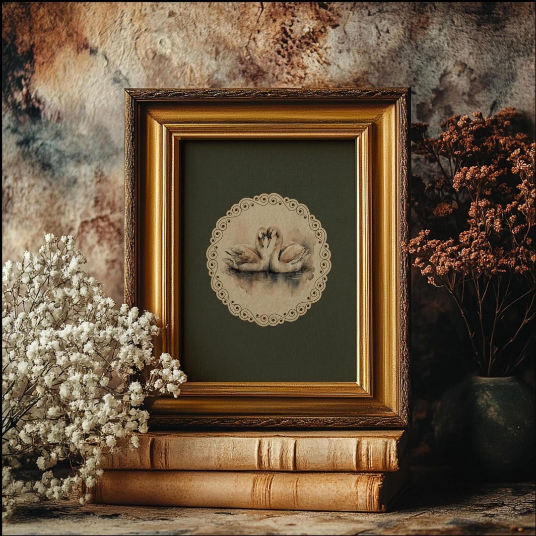 Sage Green Swan Wall Art Print | Digital Download - Etsy
