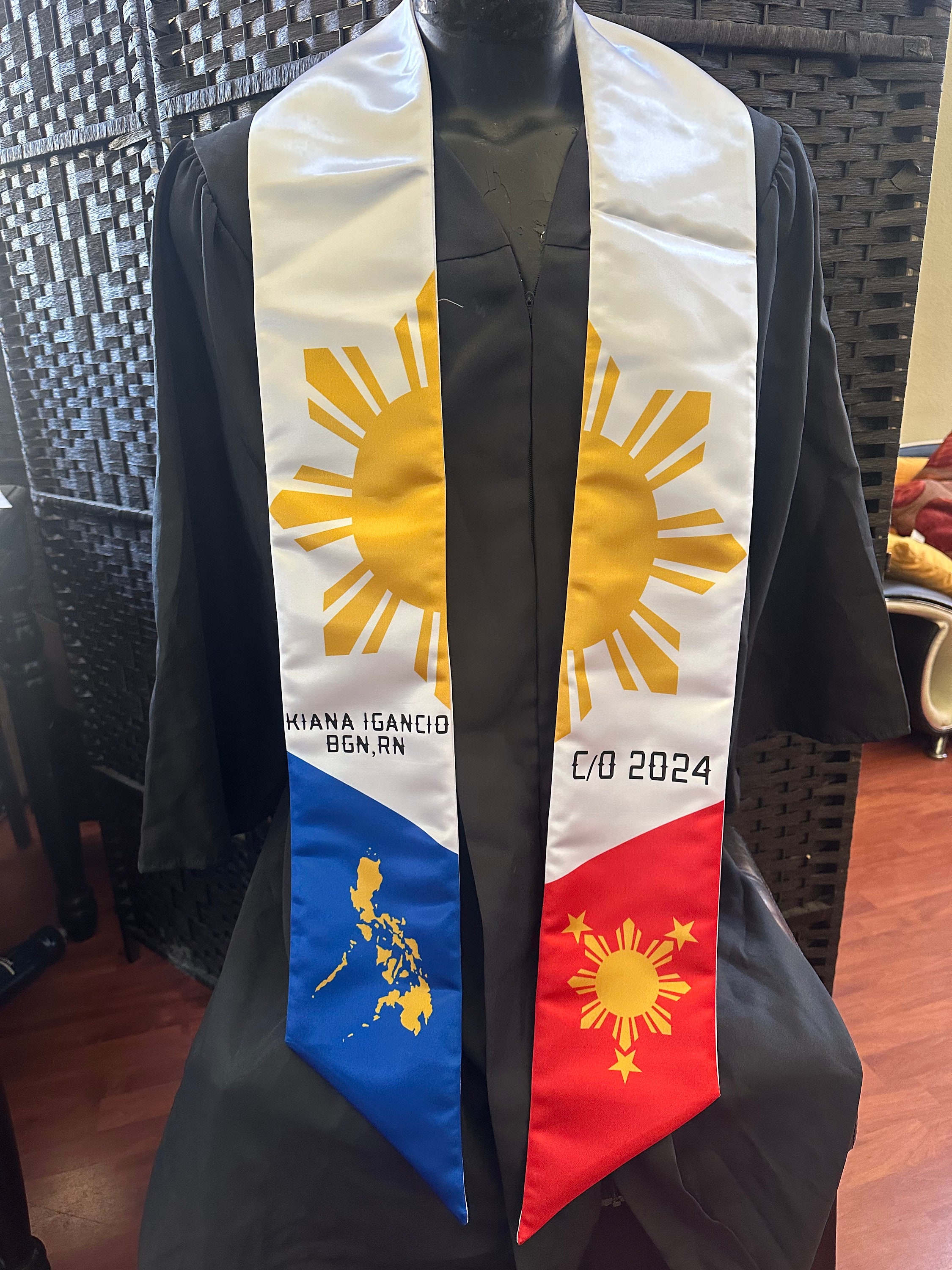 Philippines Filipino Flag Graduate Stole Flag 3 Stars and Sun ...