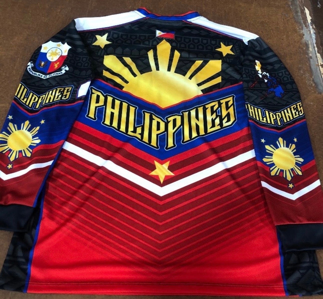 Philippines Filipino Tribal Traditional 3 Stars and Sun Basketball Long ...