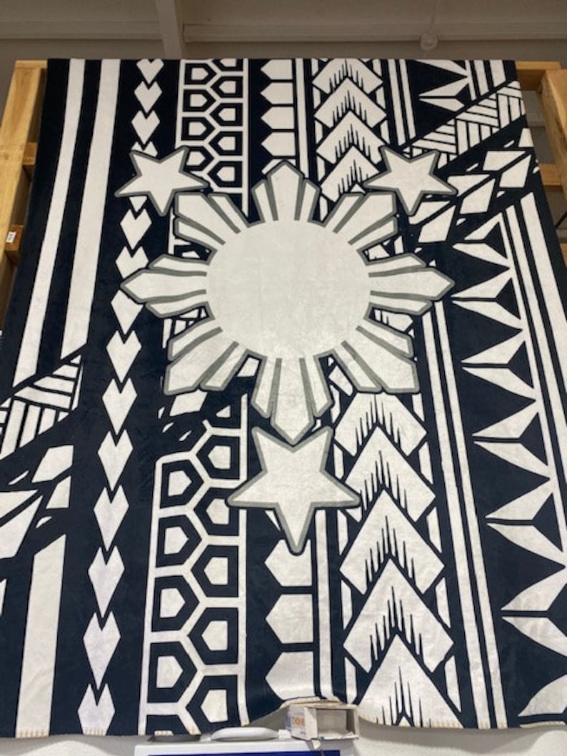 Philippines Filipino Tribal Blanket 60" X 80" White Red Ore Blue - Etsy