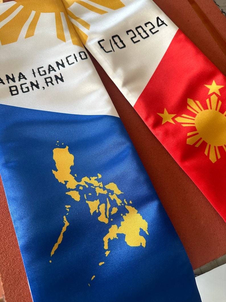 Philippines Filipino Flag Graduate Stole Flag 3 Stars and Sun ...