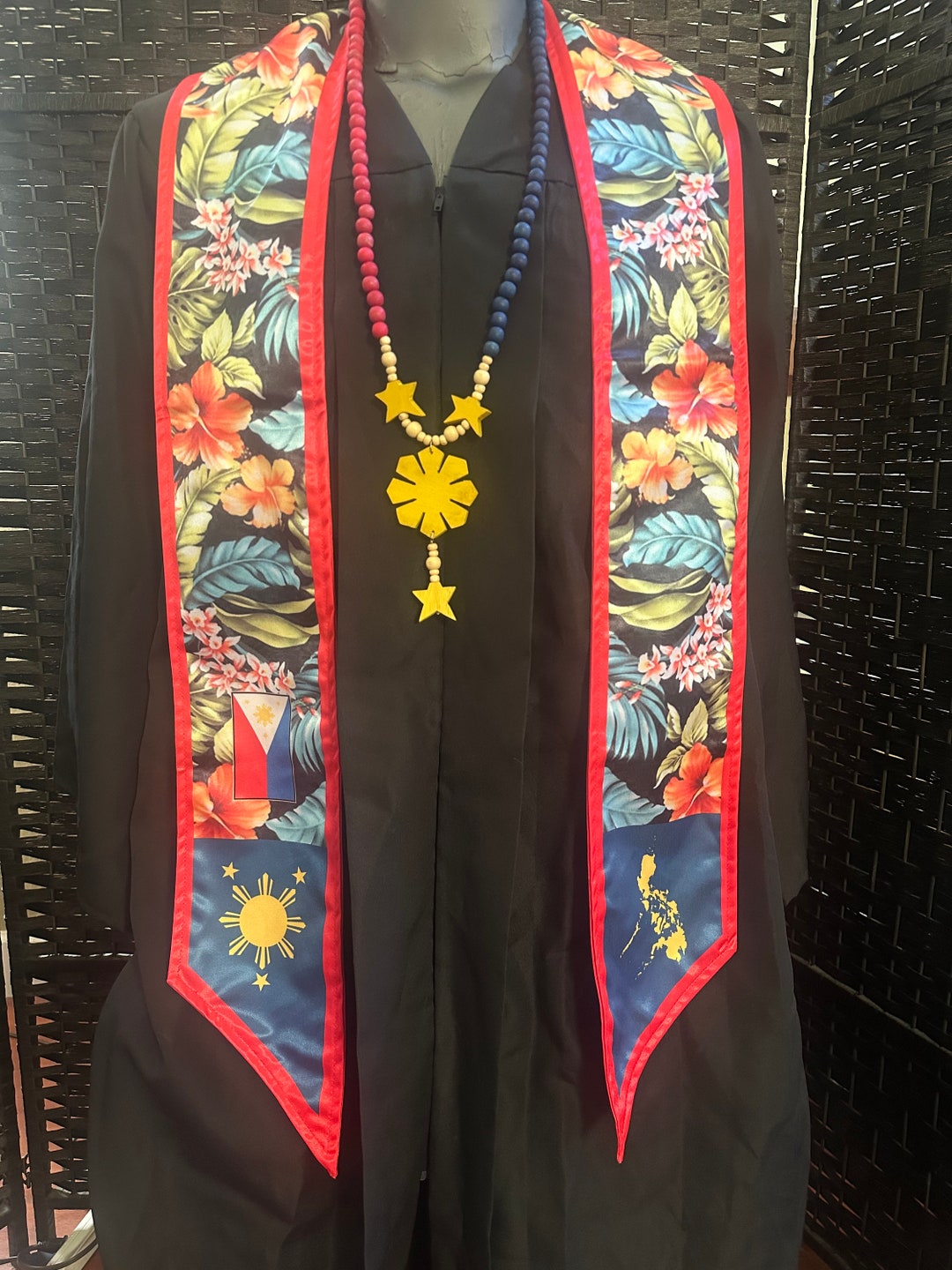 Philippines Filipino Floral 3 Stars and Sun Graduation Stole MADE IN ...