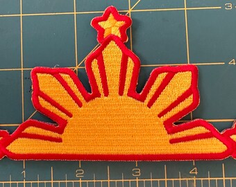 Philippines Filipino Flag Big Patch 3 Stars and Suns Made in USA Black ...