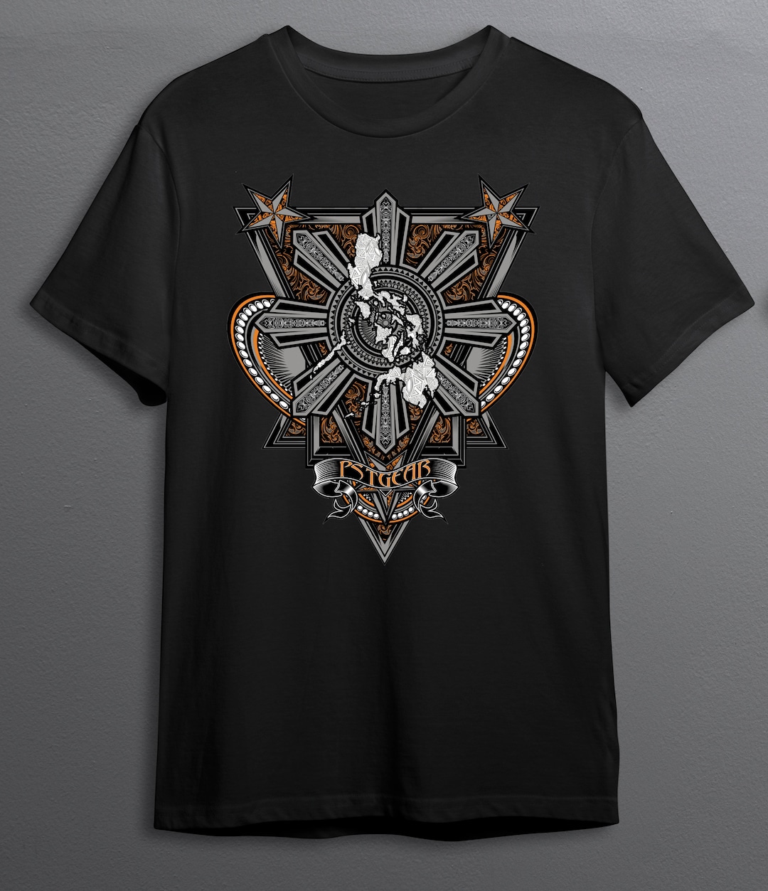 Philippines Filipino Pinoy Pinay Tribal 7107 3 Stars and Sun Tee Shirts ...