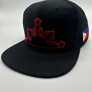 Filipino Philippines Pinoy Pinay 3 Stars and Sun Snapback Hat New Red ...