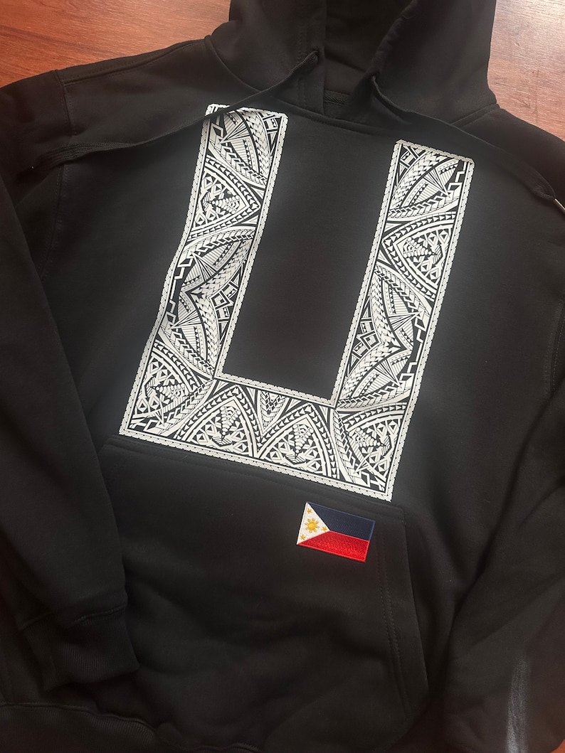 Philippines Barong Tribal Flag Black and White Pullover Hoodie - Etsy