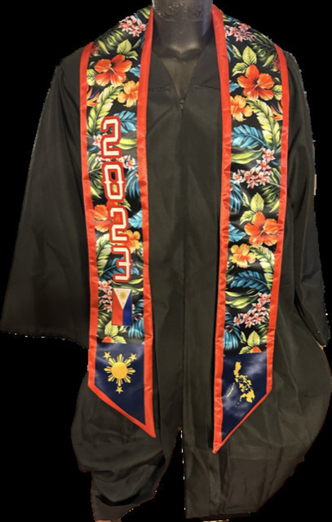 Philippines Filipino 3 Stars and Sun Floral Graduation Stole - Etsy