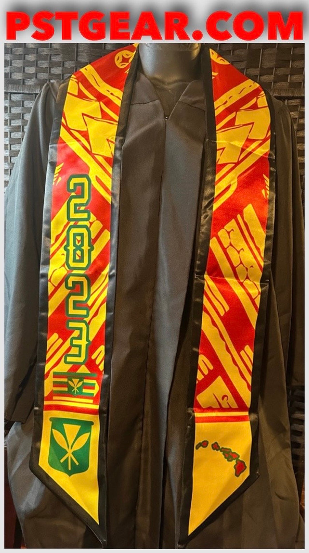 Hawaii Hawaiian Ohana Family Tribal Red and Yellow Kanaka Graduation ...