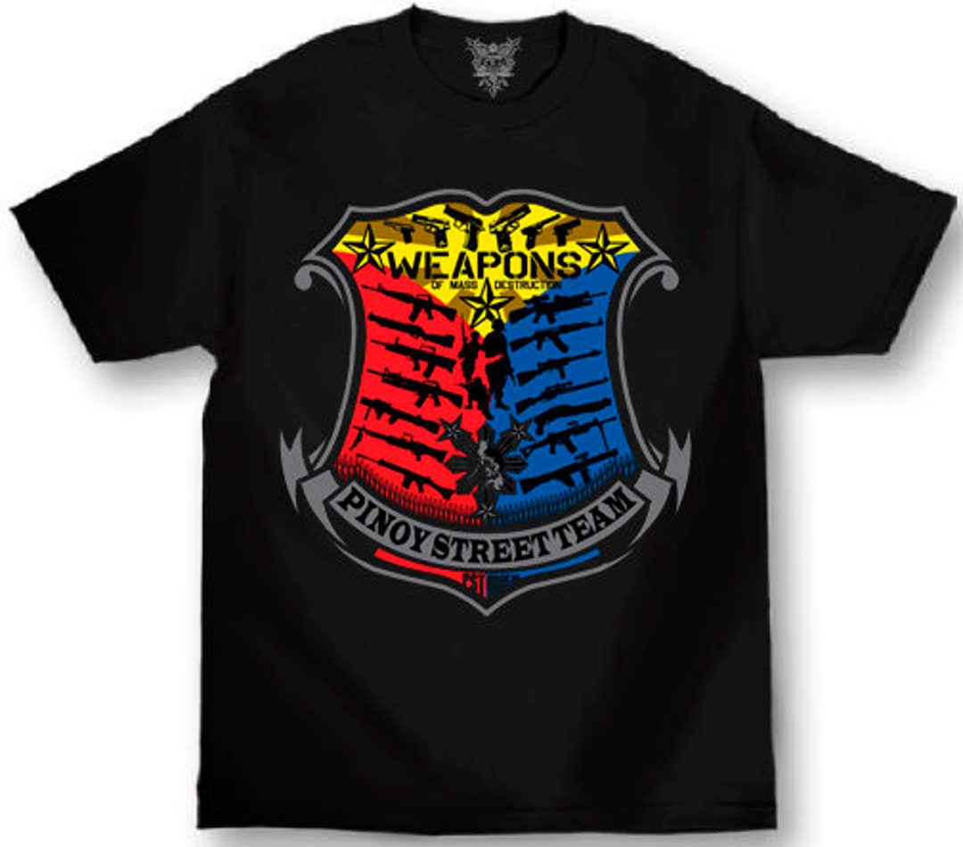 Philippines Filipino Weapons of Moroland Gun Shield 3 Stars and Sun Tee ...