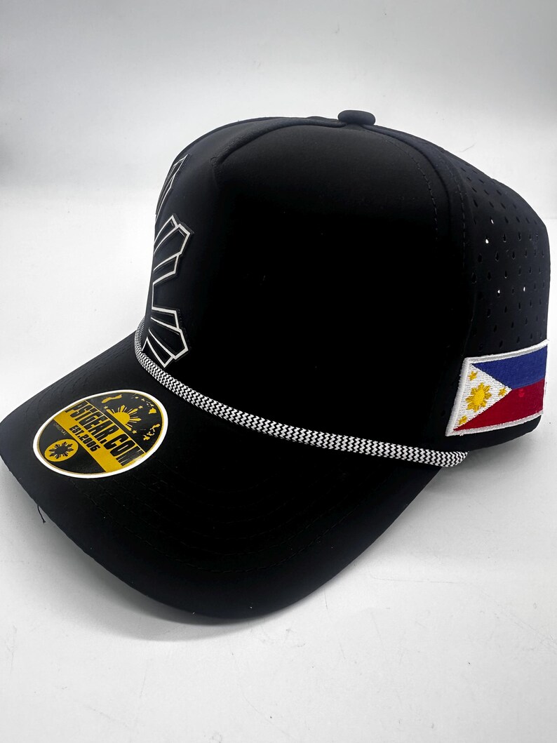 Philippines Filipino Curved Black Rope Brim Islands Rising Sun Leather ...