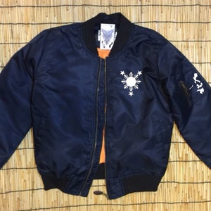 Philippines Filipino Bomber Jacket Black 3 Stars and Sun Thick and Warm ...