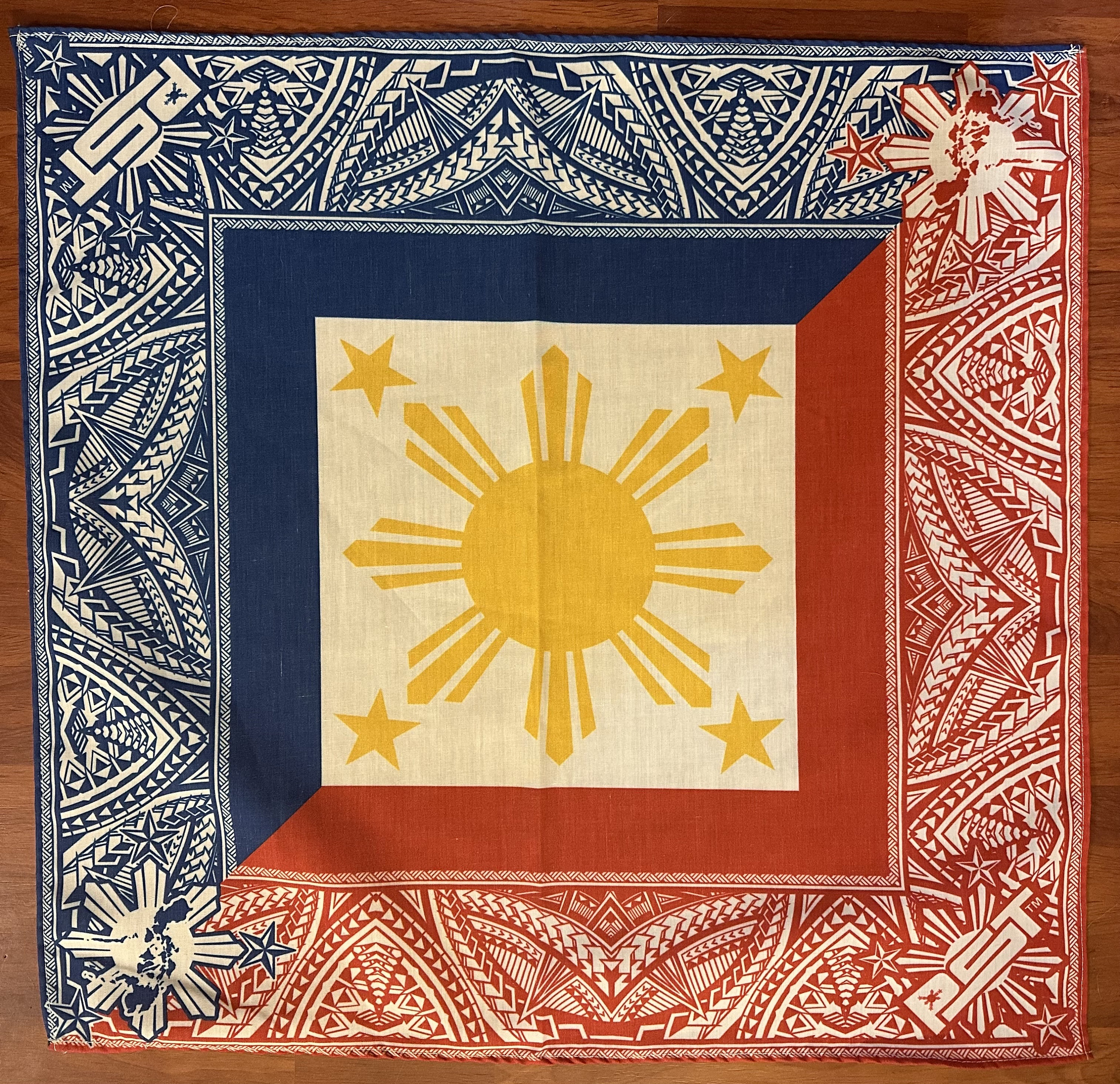 Philippines Filipino Pinoy Pinay Tribal Bandana 22” X 22” 3 Stars and ...