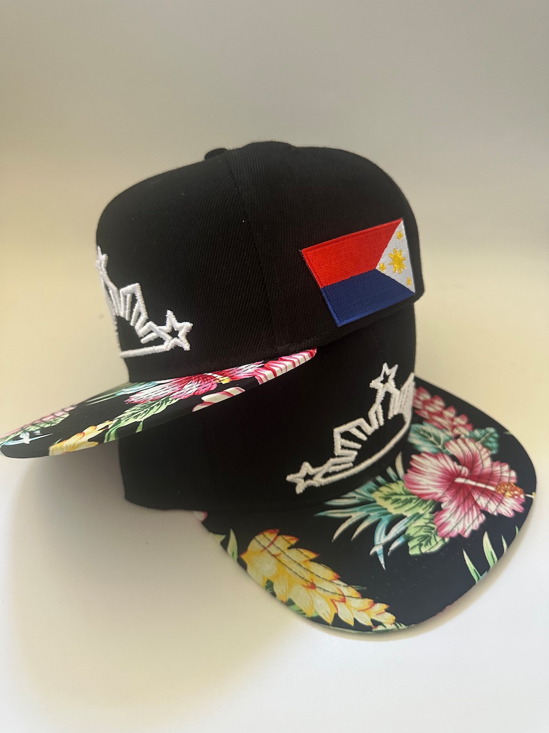 Philippines Filipino Flag Floral Brim Stitched 3 Stars and Sun Rare ...