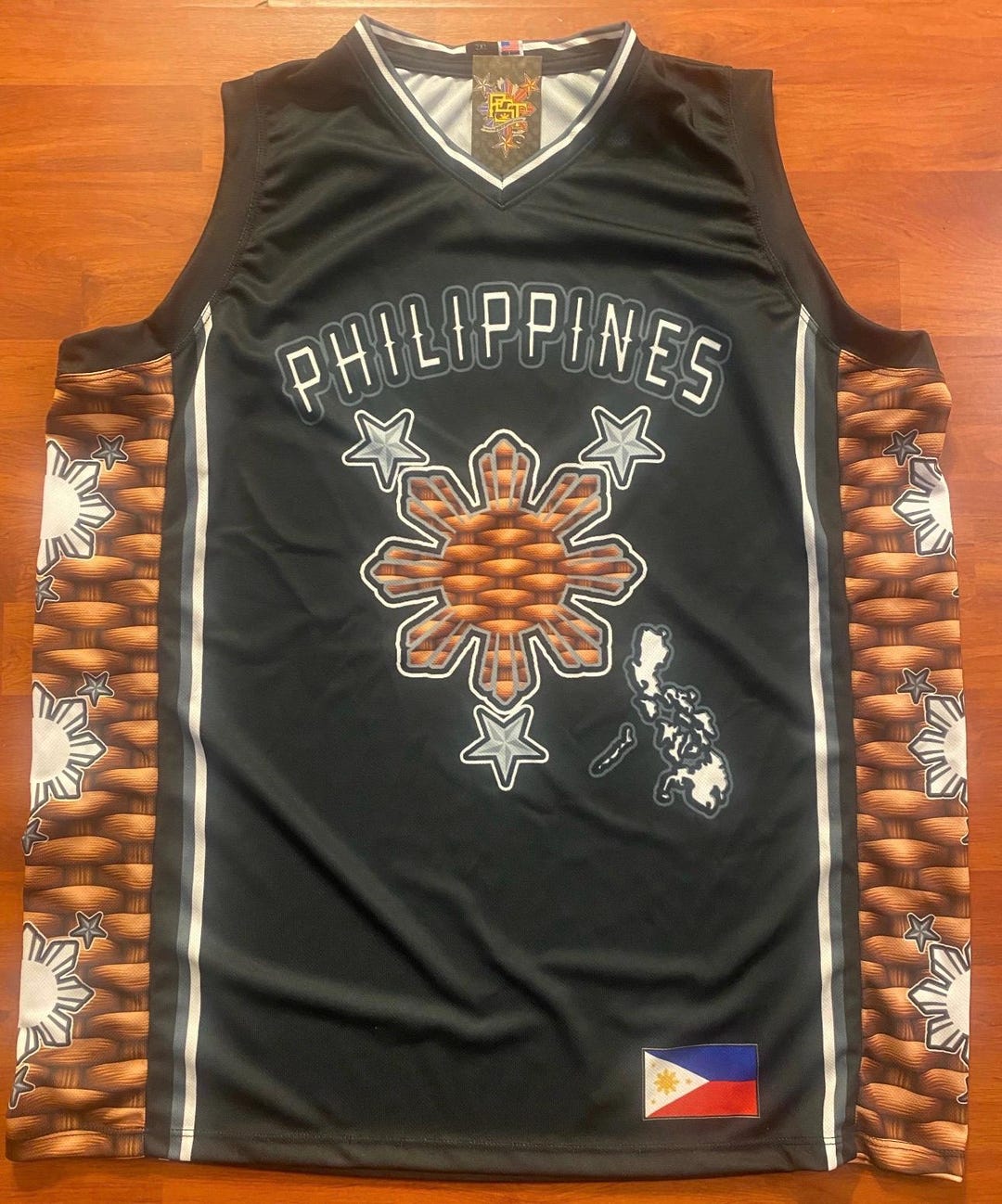 Philippines Filipino Jersey Flag Banig Weave Black and Brown Tribal 3 ...