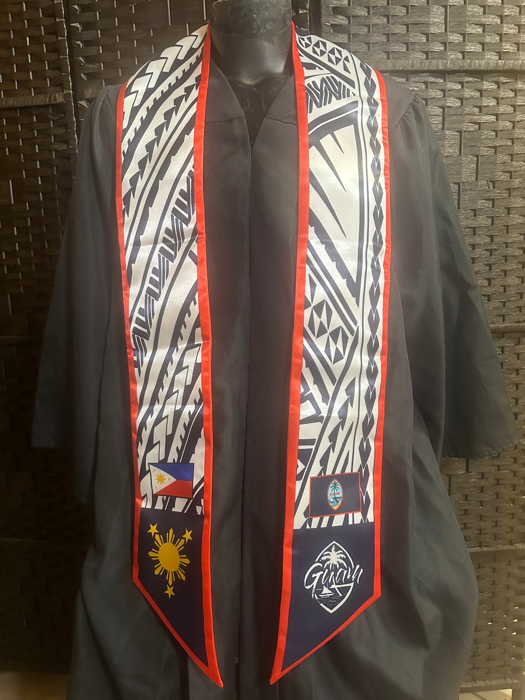 Philippines X Guam Graduation Stole Sash Tribal ISLANDER Style Graduate ...
