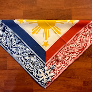 Philippines Filipino Pinoy Pinay Tribal Bandana 22” X 22” 3 Stars and ...