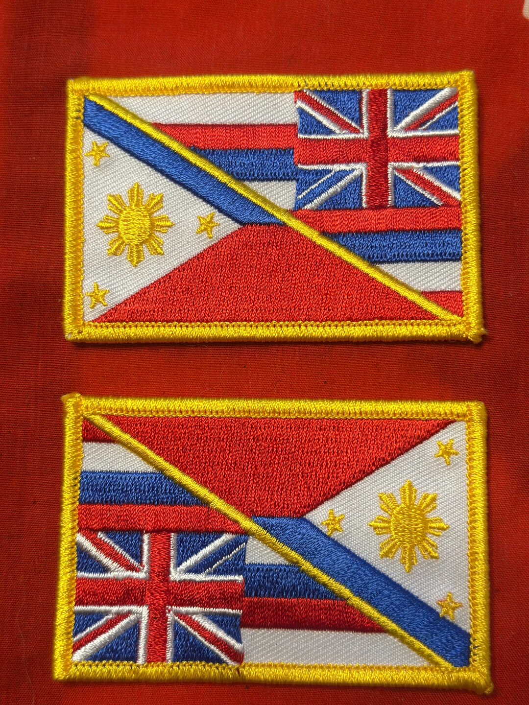 Philippines Filipino Hawaii Flag Big Patch 3 Stars and Suns Made in USA ...