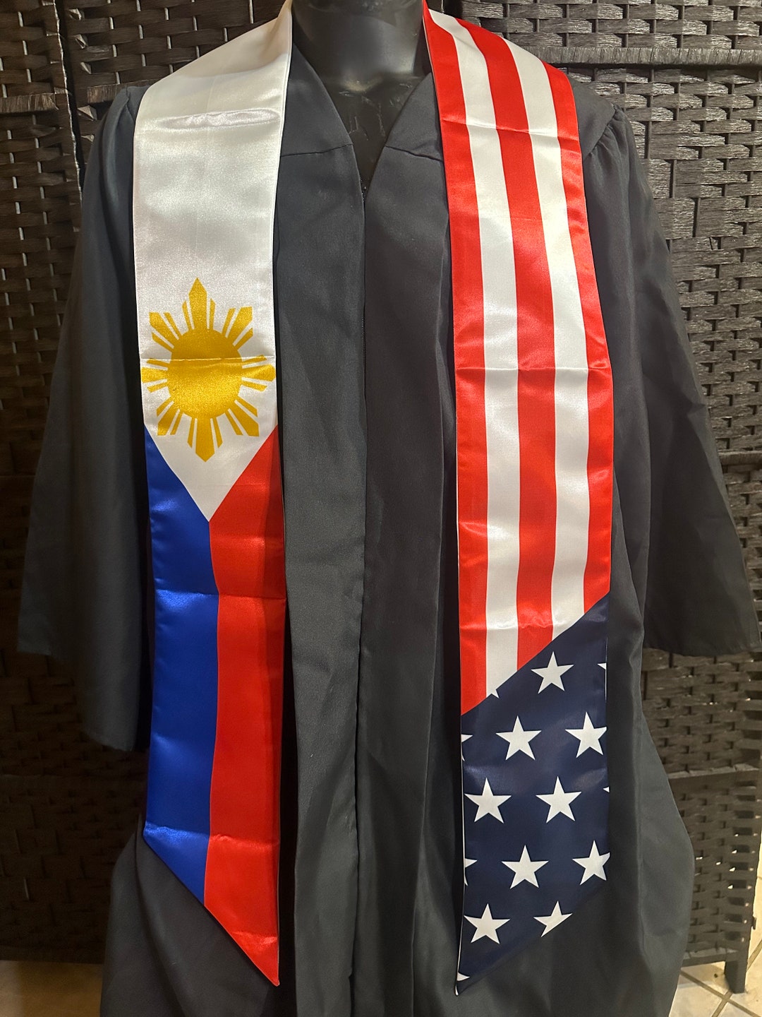 Philippines X USA Graduation Stole Sash Mestiso Mestisa Filam Style ...