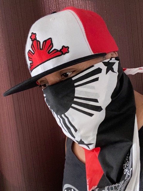 Philippines Filipino Black and Red Bandana 22” X 22” 3 Stars and Suns ...