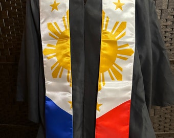 Philippines Filipino 3 Stars and Sun Graduation Stole MADE IN USA - Etsy