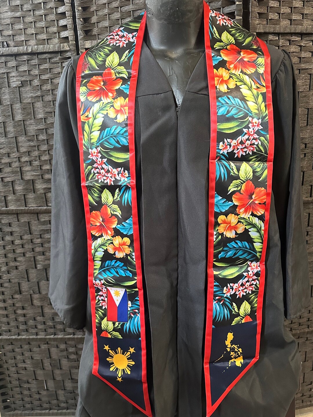 Philippines Filipino 3 Stars and Sun Floral Graduation Stole - Etsy