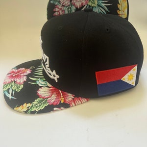 Philippines Filipino Flag Floral Brim Stitched 3 Stars and Sun Rare ...