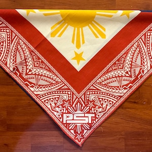 Philippines Filipino Pinoy Pinay Tribal Bandana 22” X 22” 3 Stars and ...