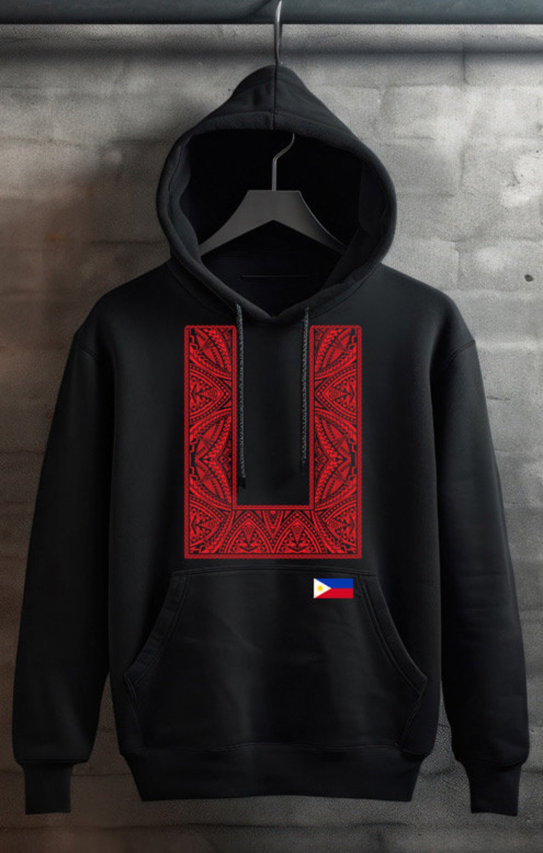 Philippines Barong Tribal Flag Black and Red Pullover Hoodie - Etsy
